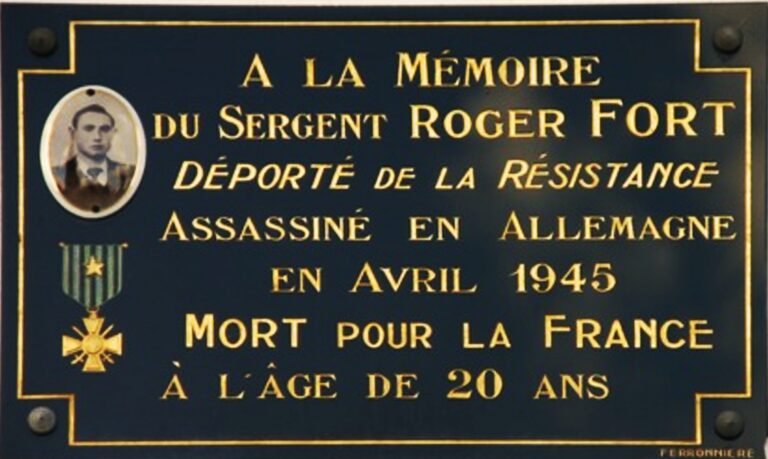Plaque Roger FORT – Laféline – ANACR Allier