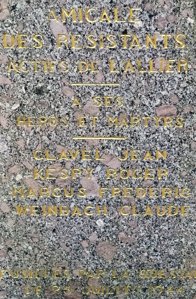 Stèle des fusillés du 25/7/44 – Saint Rémy en Rollat – ANACR Allier